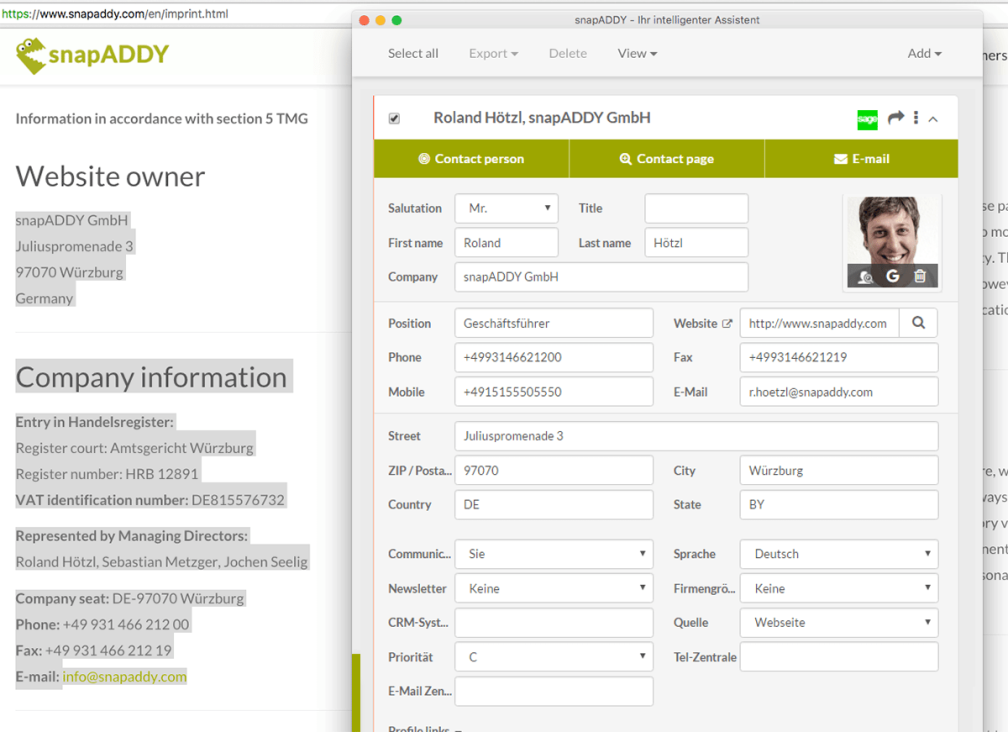 snapADDY for Sage | snapAddy