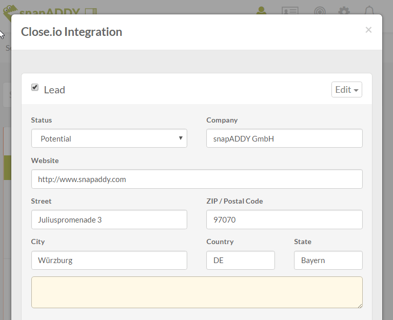snapAddy for Close | snapAddy