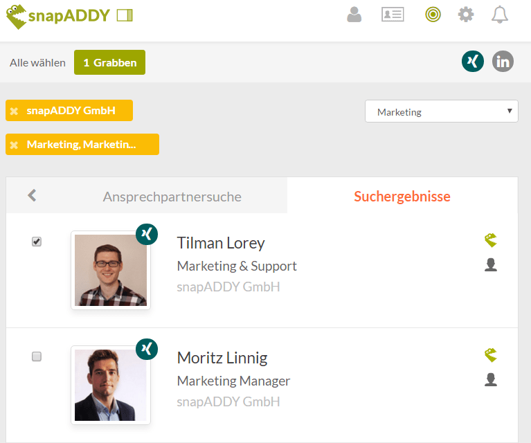 snapAddy für Close | snapAddy