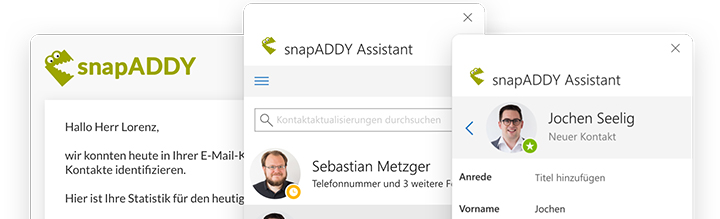Outlook-Assistent zur Kontaktdatenerfassung | snapADDY