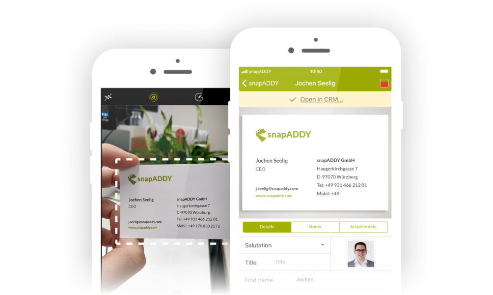 snapAddy DataQuality : enregistrement facilité des contacts | snapAddy